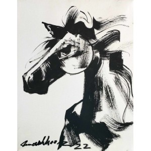 Mashkoor Raza, 12 x 16 Inch, Oil on Canvas, Horse Painting, AC-MR-586