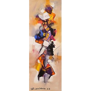Mashkoor Raza, 12 x 36 Inch, Oil on Canvas, Abstract Painting, AC-MR-540