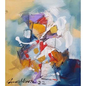 Mashkoor Raza, 14 x 16 Inch, Oil on Canvas, Abstract Painting, AC-MR-559