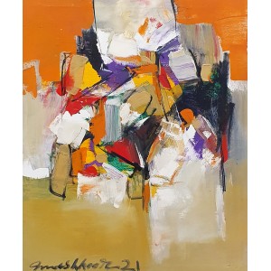 Mashkoor Raza, 14 x 18 Inch, Oil on Canvas, Abstract Painting, AC-MR-701