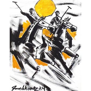 Mashkoor Raza, 18 x 24 Inch, Oil on Canvas, Horse Painting, AC-MR-698