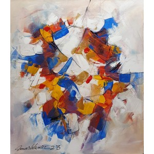 Mashkoor Raza, 24 x 30 Inch, Oil on Canvas, Abstract Painting, AC-MR-601