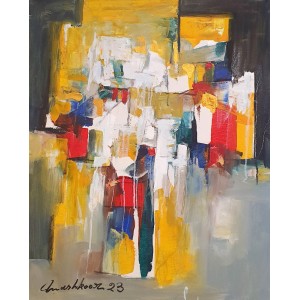 Mashkoor Raza, 24 x 30 Inch, Oil on Canvas, Abstracts Painting, AC-MR-649