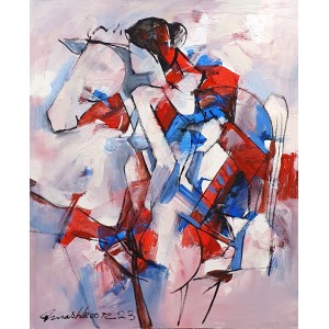 Mashkoor Raza, 24 x 30 Inch, Oil on Canvas, Figurative Painting, AC-MR-604