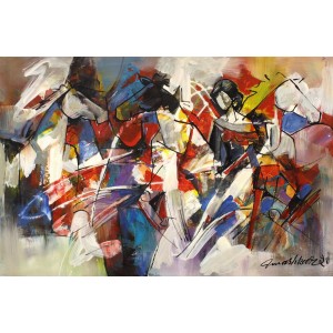 Mashkoor Raza, 24 x 36 Inch, Oil on Canvas, Figurative Painting, AC-MR-444