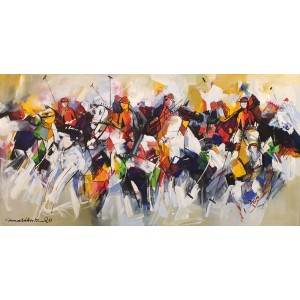 Mashkoor Raza, 24 x 54 Inch, Oil on Canvas, Figurative Painting, AC-MR-395