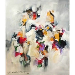 Mashkoor Raza, 30 x 36 Inch, Oil on Canvas, Abstract Painting, AC-MR-568