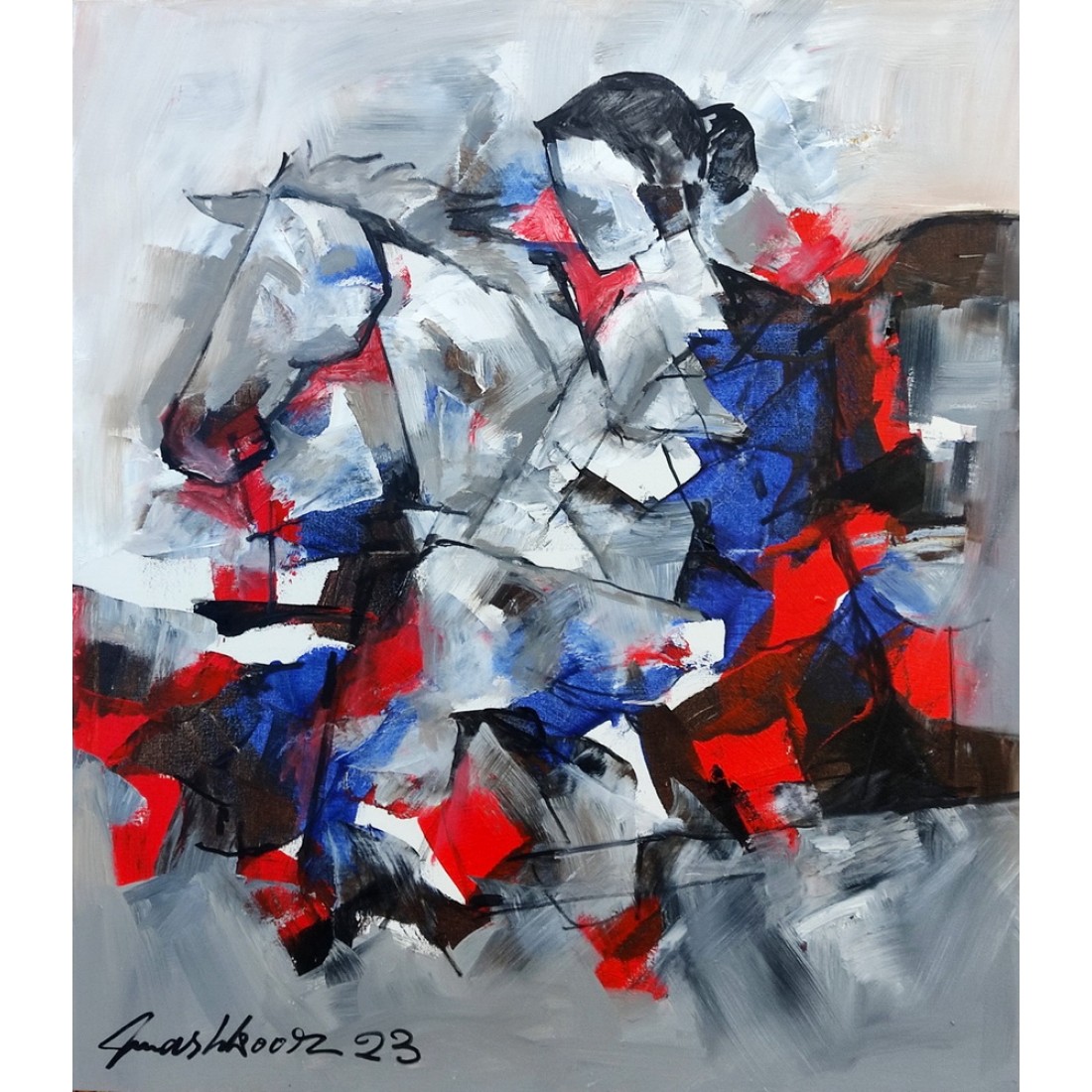 Mashkoor Raza, 30 x 36 Inch, Oil on Canvas, Figurative Painting, AC-MR-636