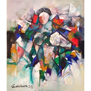 Mashkoor Raza, 30 x 36 Inch, Oil on Canvas, Figurative Painting, AC-MR-648