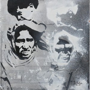 Rida Kazmi, Independence, 12 x 12 Inch, Acrylic On Canvas, Figurative ...