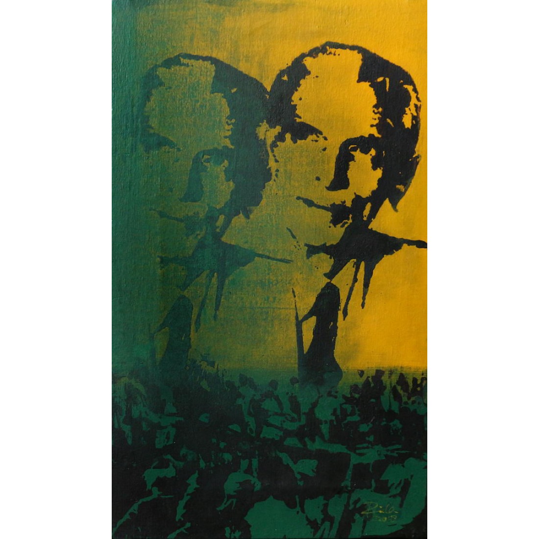 Rida Kazmi, Independence, 12 x 20 Inch, Acrylic On Canvas, Figurative ...