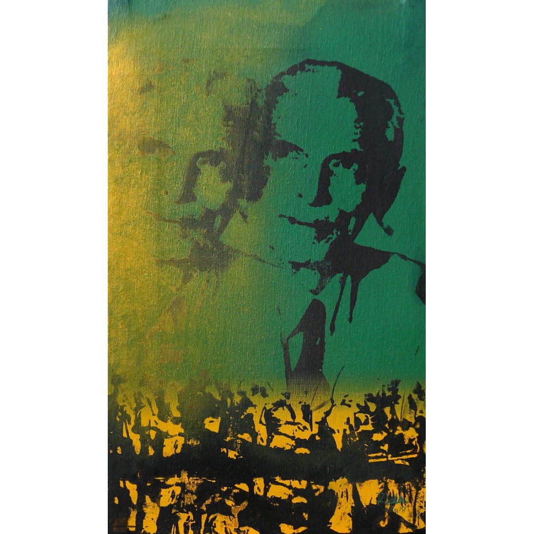 Rida Kazmi, Independence, 12 x 20 Inch, Acrylic On Canvas, Figurative ...