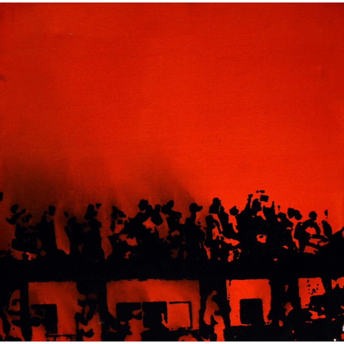 Rida Kazmi, The Dukei Express, 18 x 18 Inch, Acrylic On Canvas ...