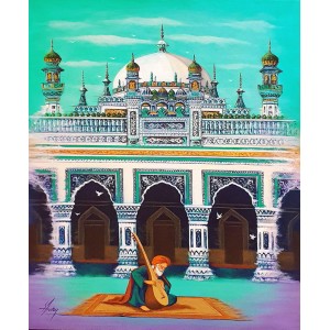 S. A. Noory, 18 x 24 Inch, Acrylic on Canvas, Figurative Painting, AC ...