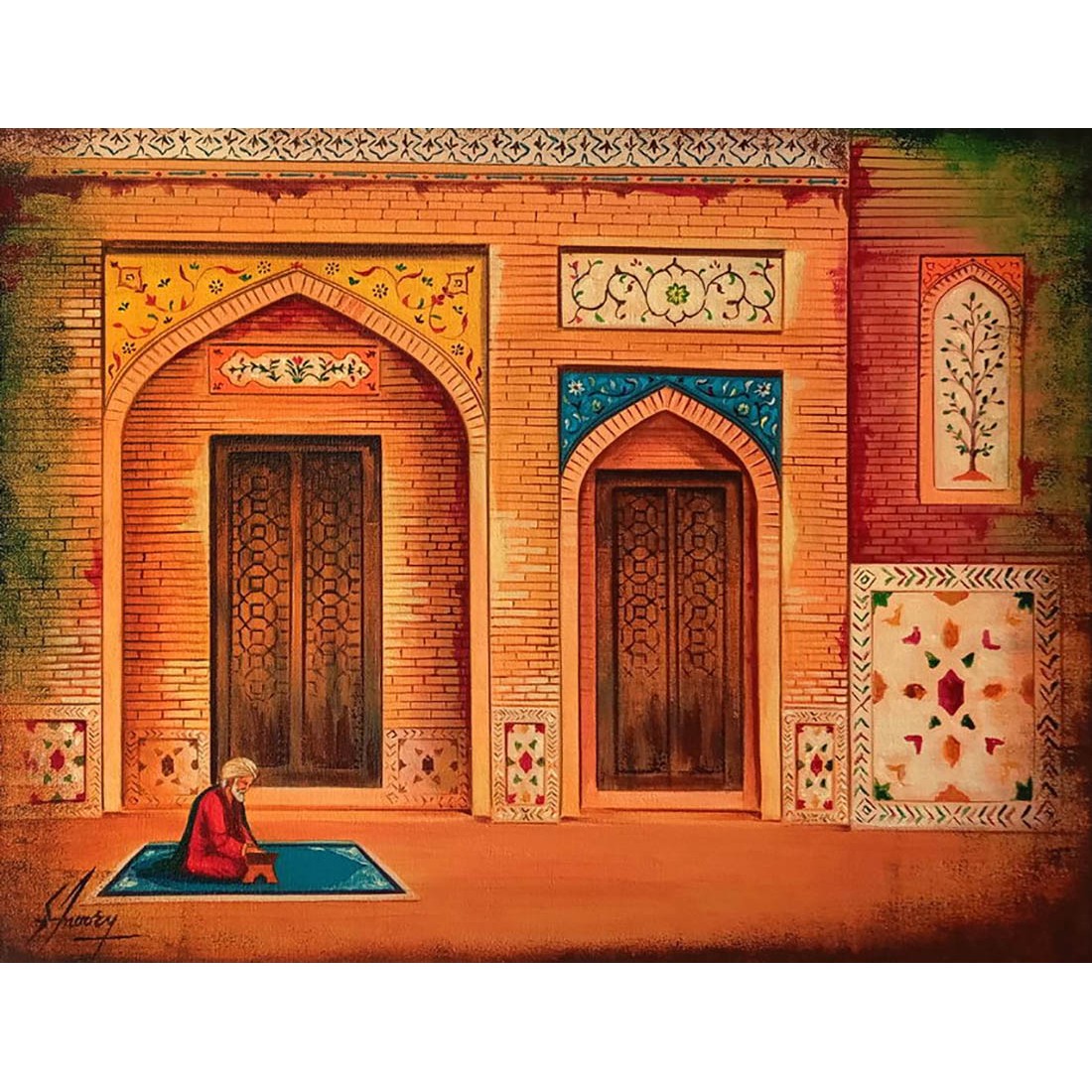 S. A. Noory, 18 x 24 Inch, Acrylic on Canvas, Cityscape Painting, AC ...