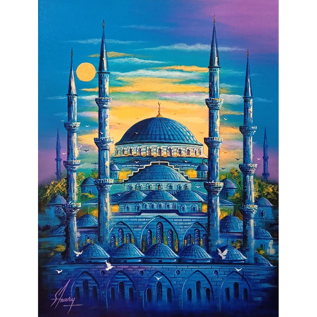 S. A. Noory, 18 x 24 Inch, Acrylic on Canvas, Cityscape Painting, AC ...