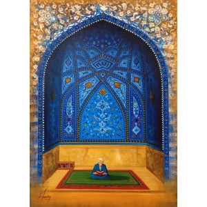 S. A. Noory, 24 x 36 Inch, Acrylic on Canvas, Figurative Painting, AC ...