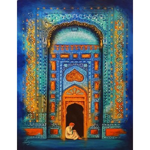 S. A. Noory, Shrine of Sachal Sarmast (R.A), 18 x 24 Inch, Acrylic on ...