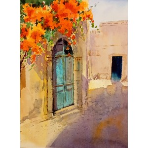 Sadia Arif, 11 x 15 Inch, Watercolor on Paper, Cityscape Painting, AC ...