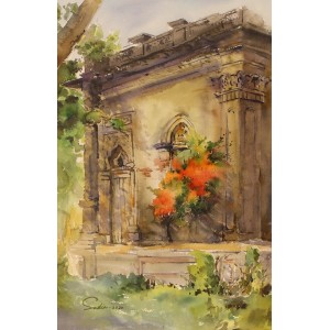 Sadia Arif, 15 x 22 Inch, Watercolor on Paper, Floral Painting, AC-SAD-027