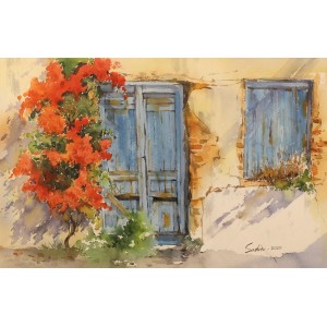 Sadia Arif, 15 x 22 Inch, Watercolor on Paper, Floral Painting, AC-SAD-028