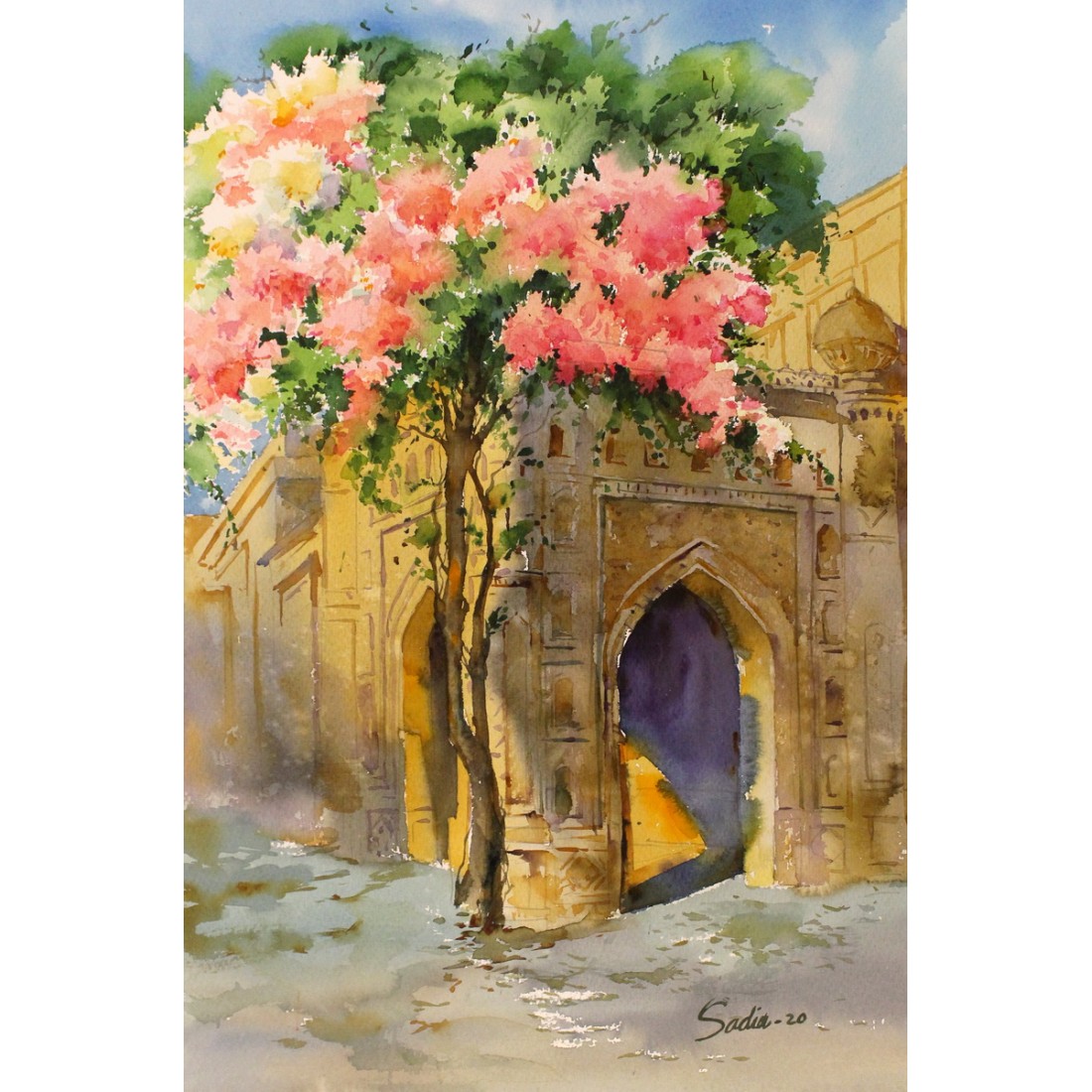 Sadia Arif, 14 x 21 Inch, Watercolor on Paper, Floral Painting, AC-SAD-033