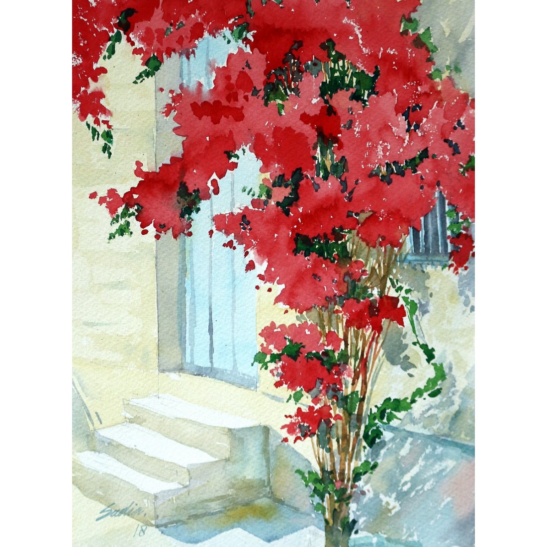 Sadia Arif, 11 x 14 Inch, Water Color on Paper, Floral Painting, AC-SAD-001