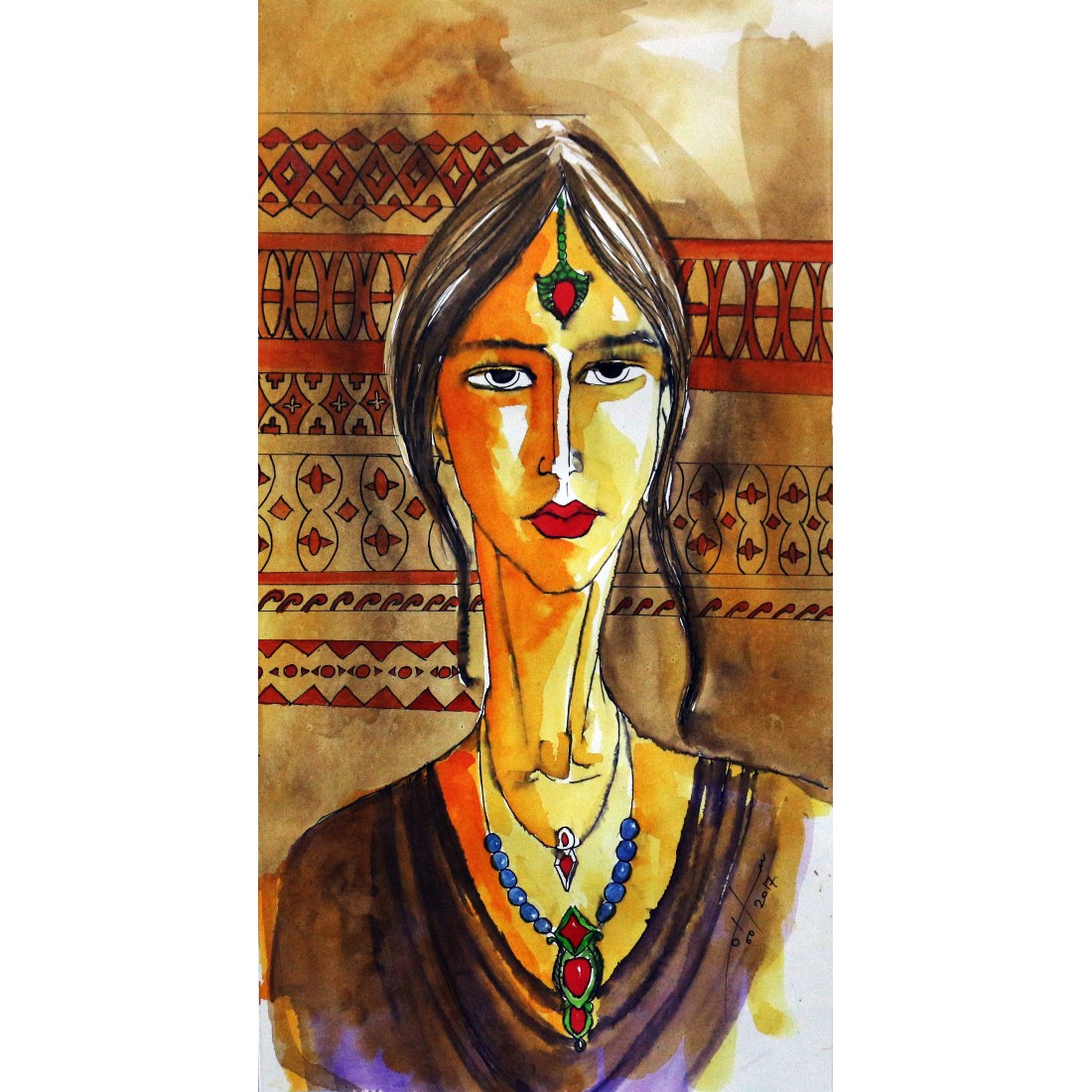 Saleem Raza, 10 x 19 Inch, Mixed Media On Paper, Figurative Painting ...