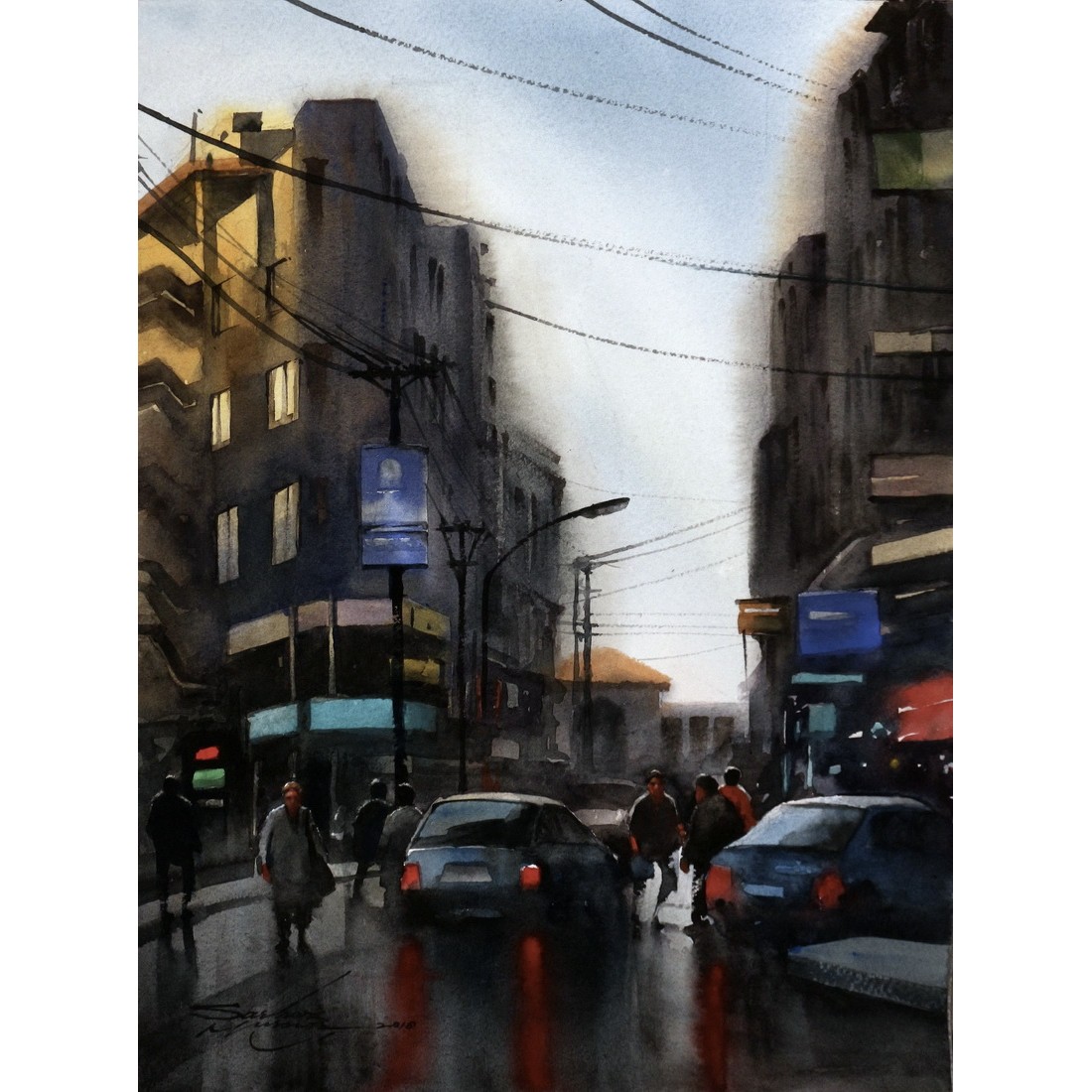 Sarfraz Musawir, Kharadar Karachi, 11 x 15 Inch, Watercolor on Paper ...