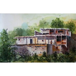 Shaima umer, Chitral House, 14 x 21 Inch, Water Color on Paper ...