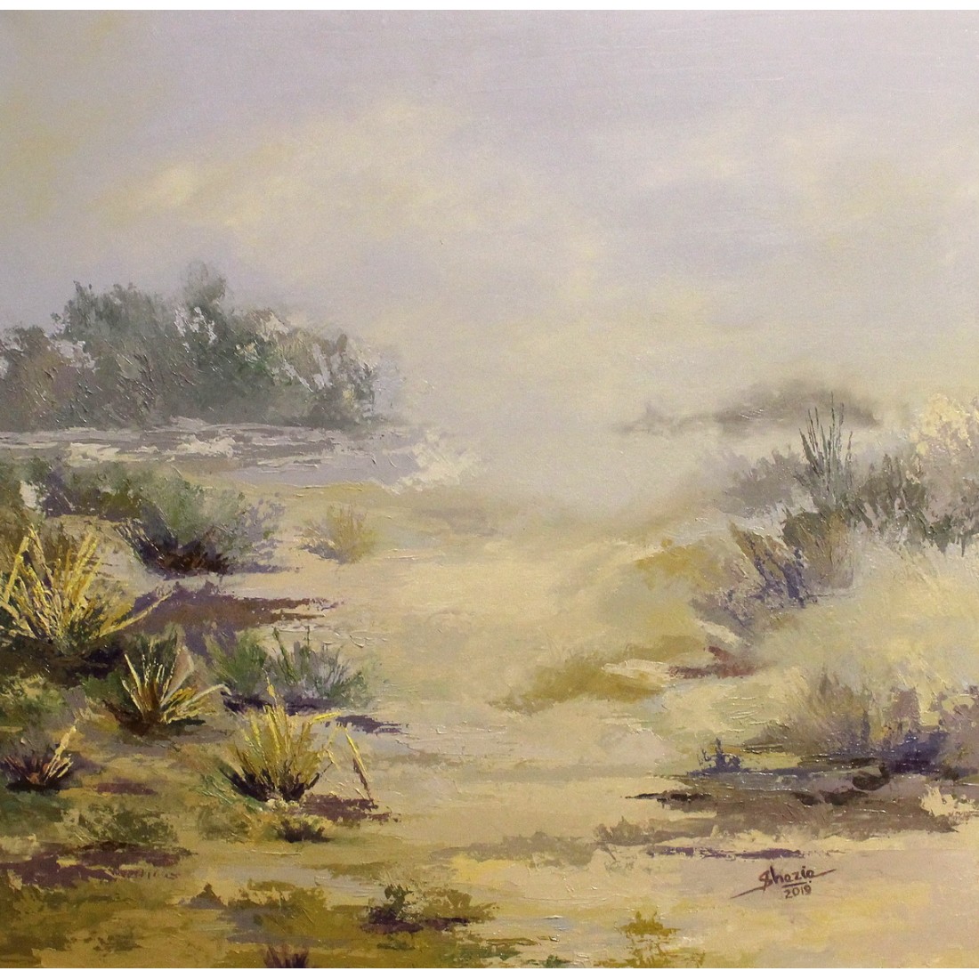 Shazia Munir, Faded Path, 24 x 24 Inch, Oil on Canvas, Landscape ...
