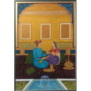 Syed A. Irfan, 10 x 14 Inch, Watercolor, Teawash & Gold on Wasli, AC ...