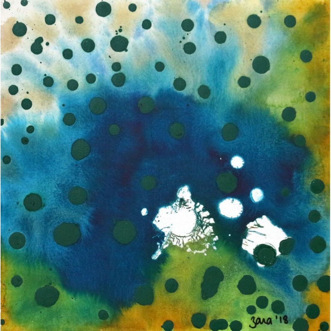 Zara Khan, Dissociated, 18 x 18 Inch, Mixed Media on Canvas, Abstract ...
