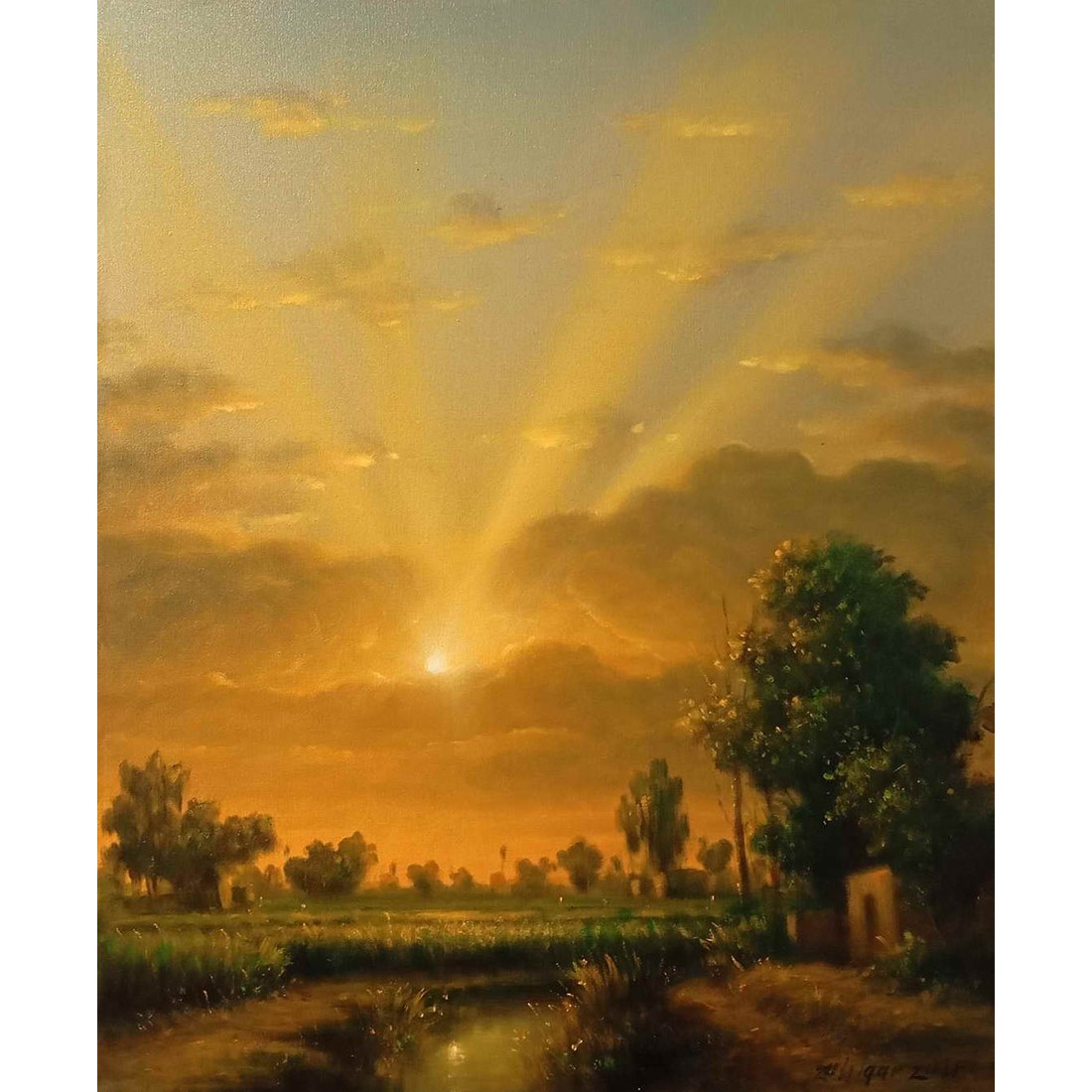Zulfiqar Ali Zulfi, 24 x 30 Inch, Oil on Canvas, Landscape Painting-AC ...